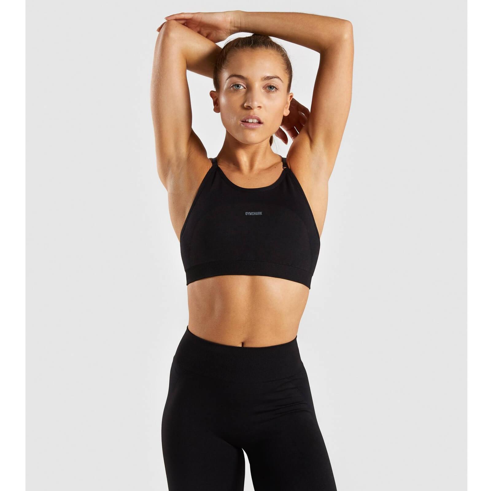 Gym Shark Flex Strappy Sports Bra Black/Charcoal