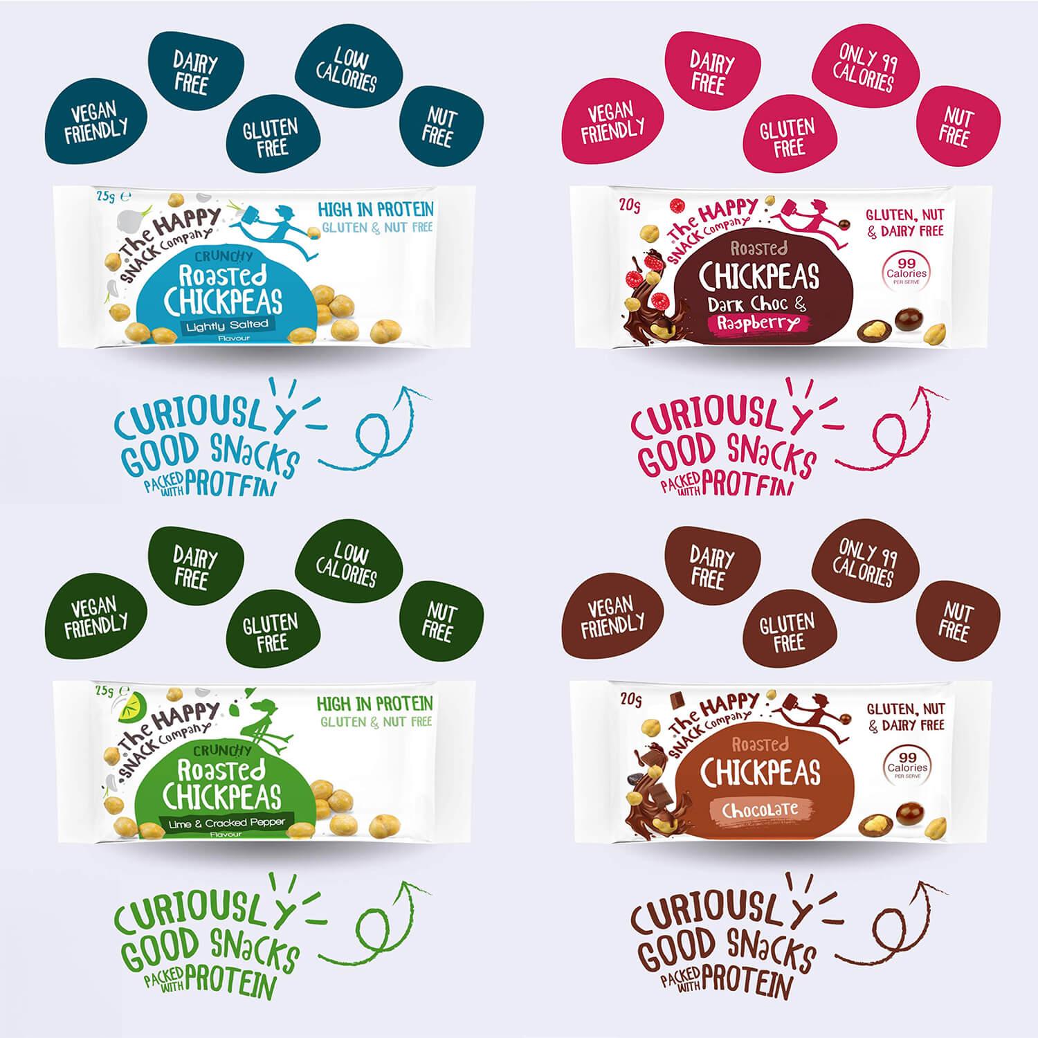 The Happy Snack Company Roasted Chickpeas Single Bar 25G