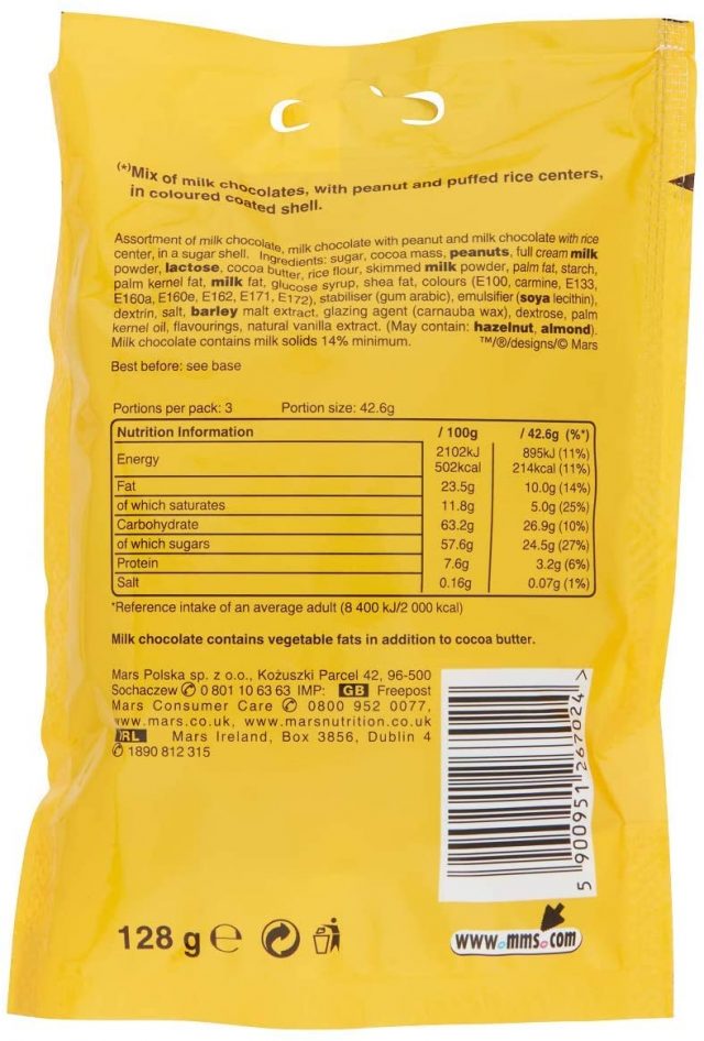M&M's Mix Pouch, 128g