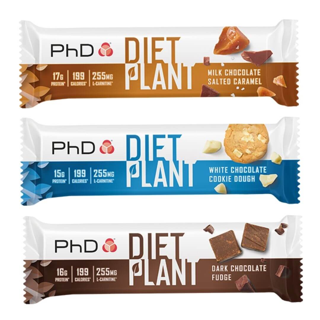 PhD Diet Plant Bars 12 x 55g חטיפי חלבון טבעוניים מומלצים