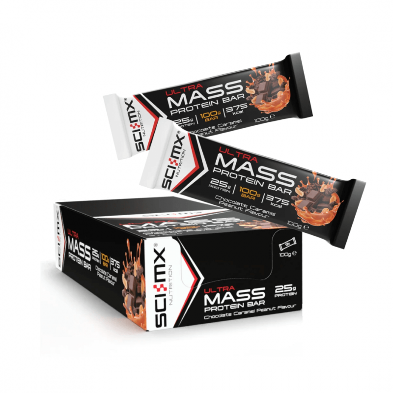 Sci-mx Ultra Mass Chocolate Caramel Peanut Bar 12x100g