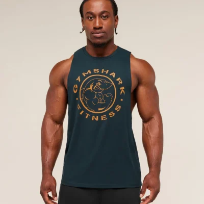 Gymshark Legacy Drop Arm Tank Blue Outlet